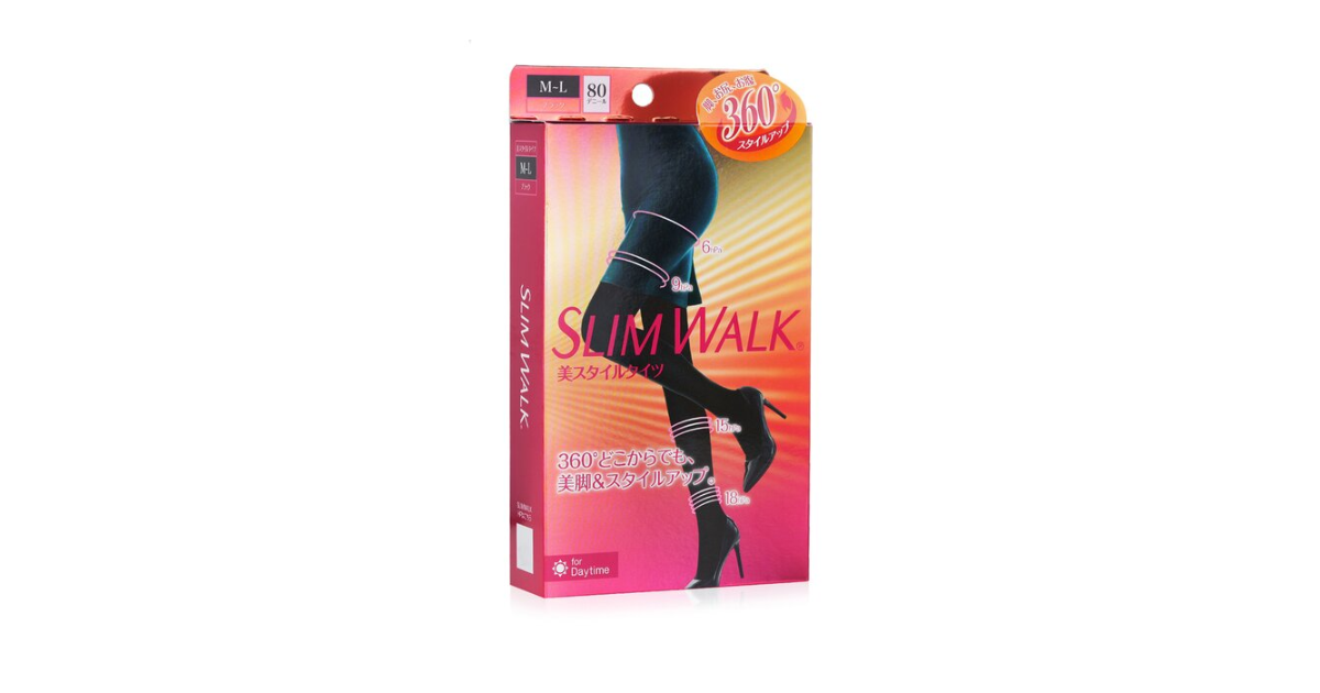 【SlimWalk】Compression Tights, Stepped Pressure Design - # Black (Size ...